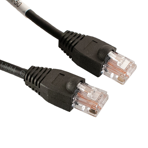 Cat 5e, RJ45 to RJ45, Black Jacket, Plenum