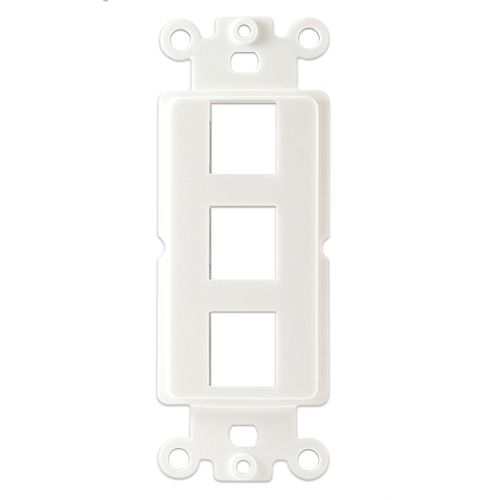 Plastic Decora with 3 Keystone Hole, White